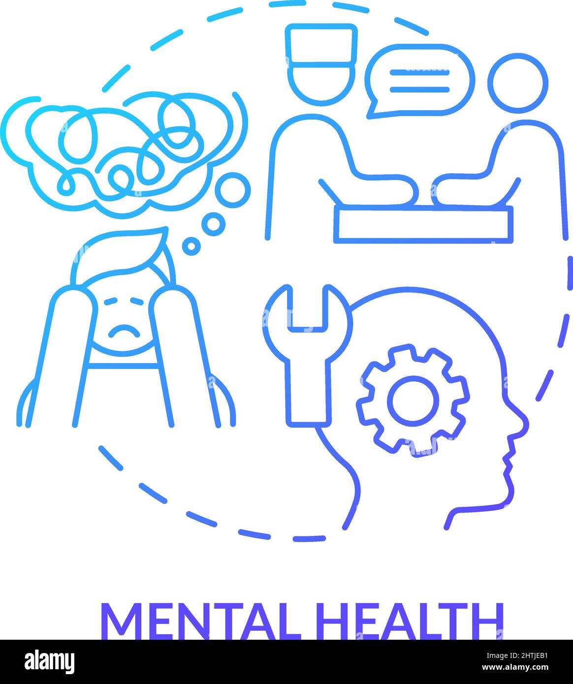 Mental health blue gradient concept icon Stock Vector Image & Art - Alamy