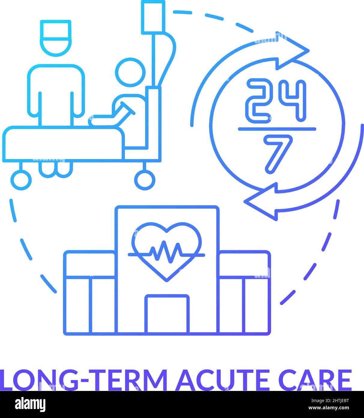 Long-term acute care blue gradient concept icon Stock Vector Image ...