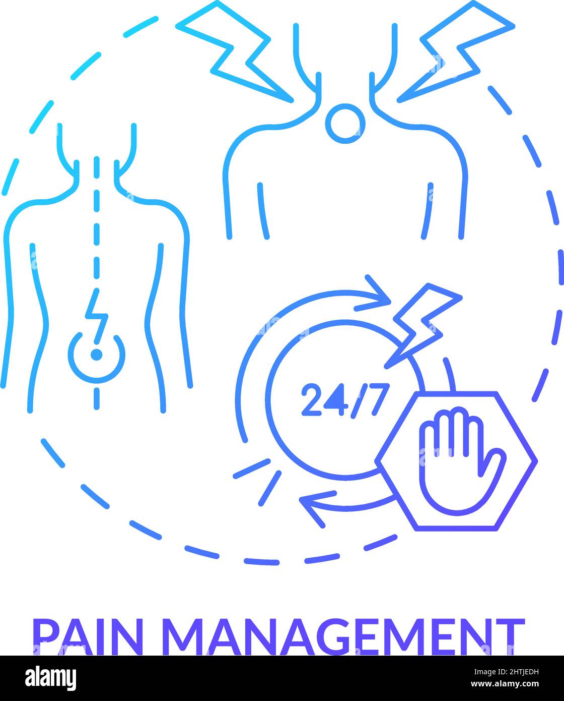 Pain management blue gradient concept icon Stock Vector Image & Art - Alamy
