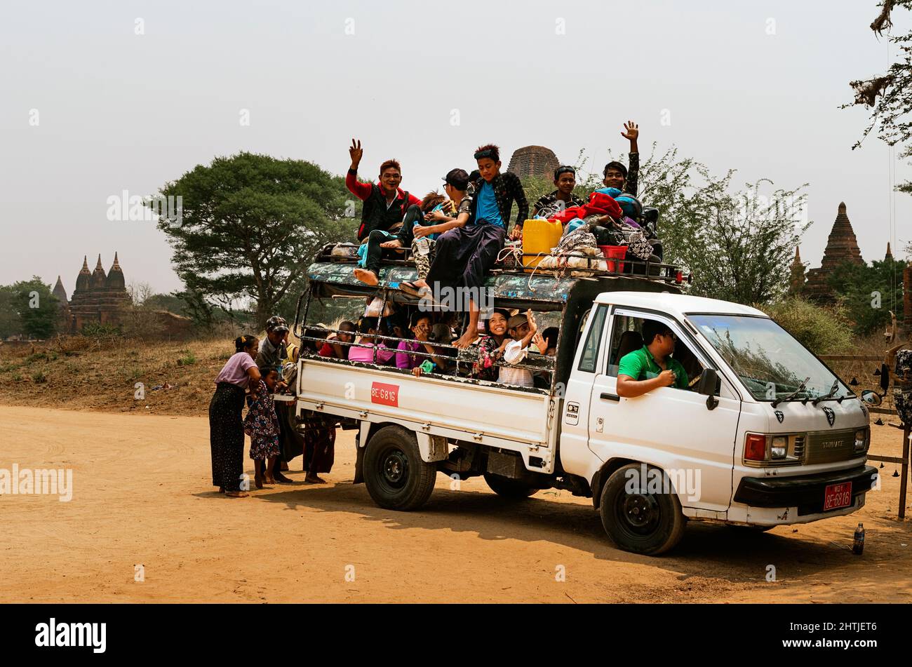MYANMAR - APRIL 13, 2017: Crowd of indigenous Myanmarese people in ...