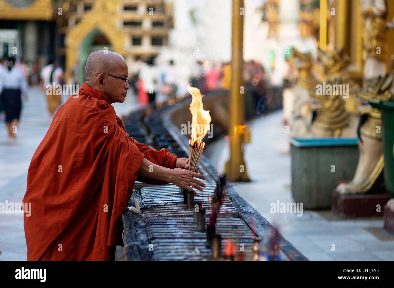 Tibetan Monk On Fire