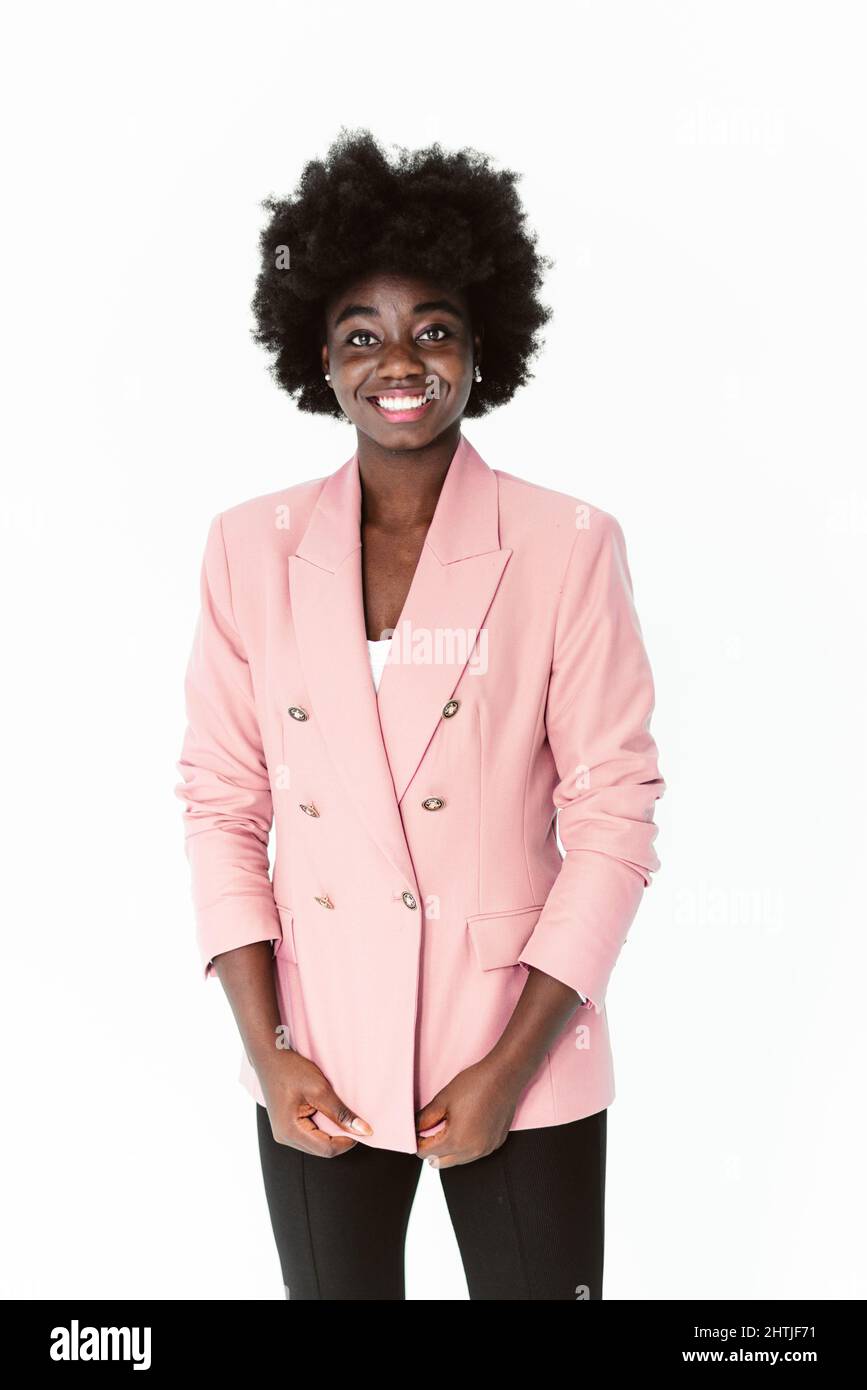 Positive female afro hairstyle Cut Out Stock Images & Pictures - Alamy