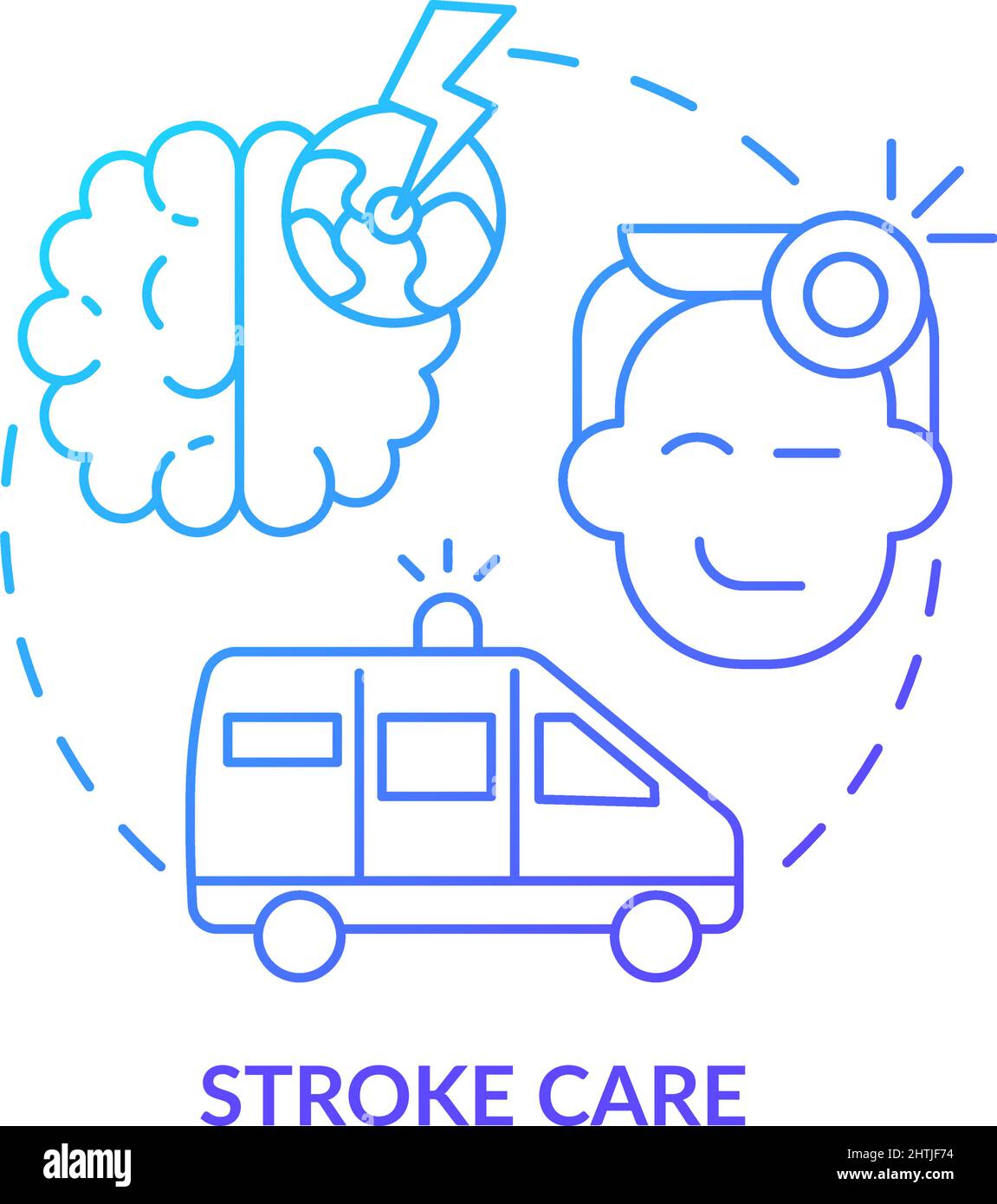 Stroke care blue gradient concept icon Stock Vector Image & Art - Alamy