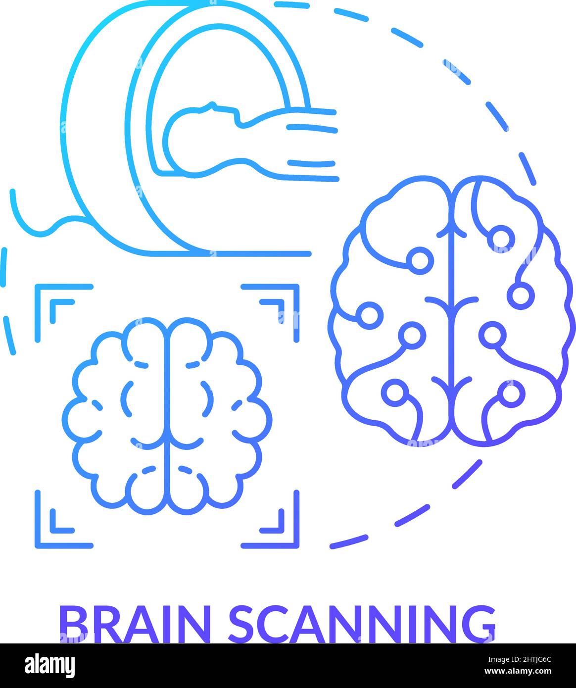 Brain scanning blue gradient concept icon Stock Vector Image & Art - Alamy