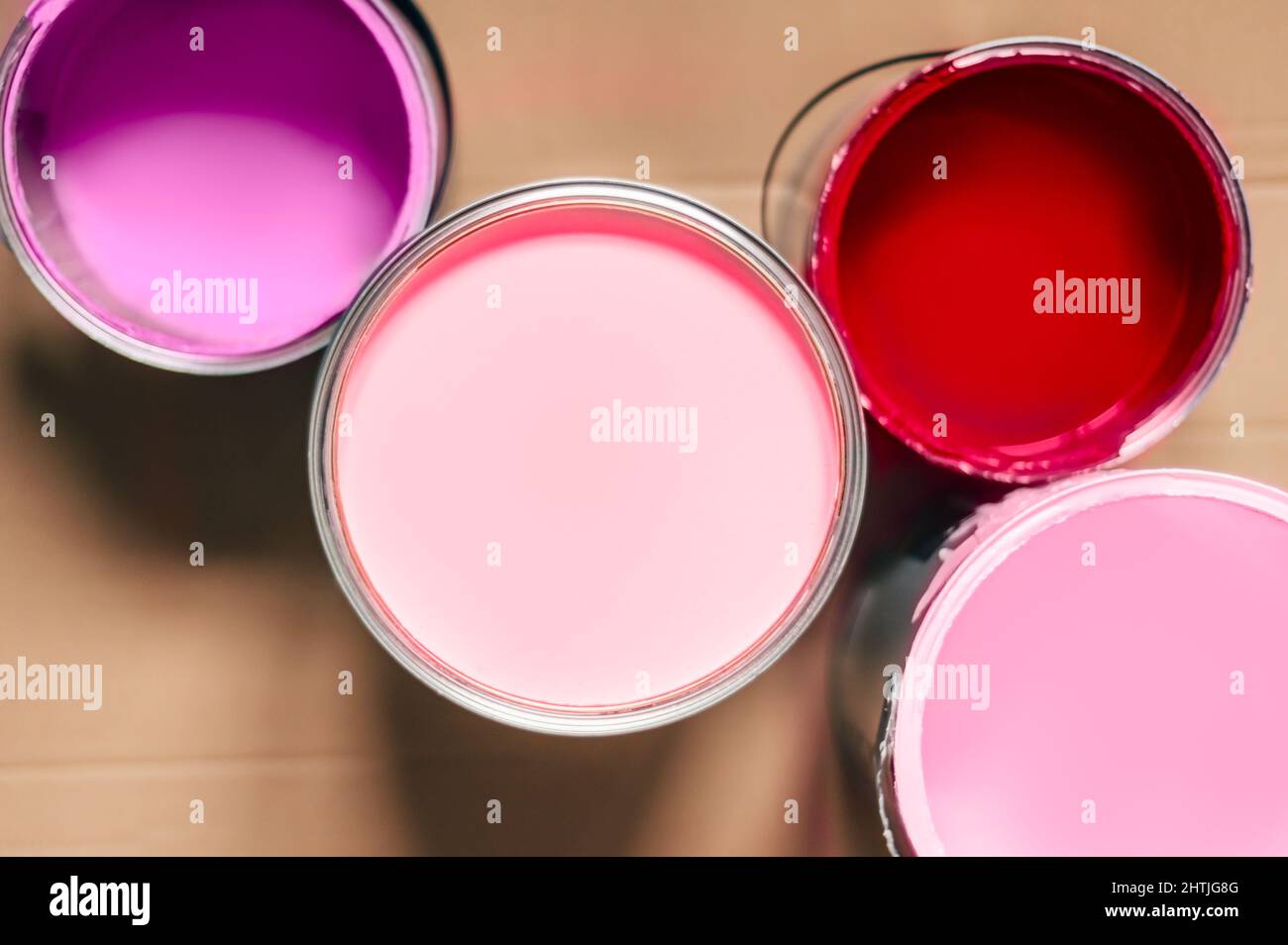 Wall paint cans Stock Photo - Alamy