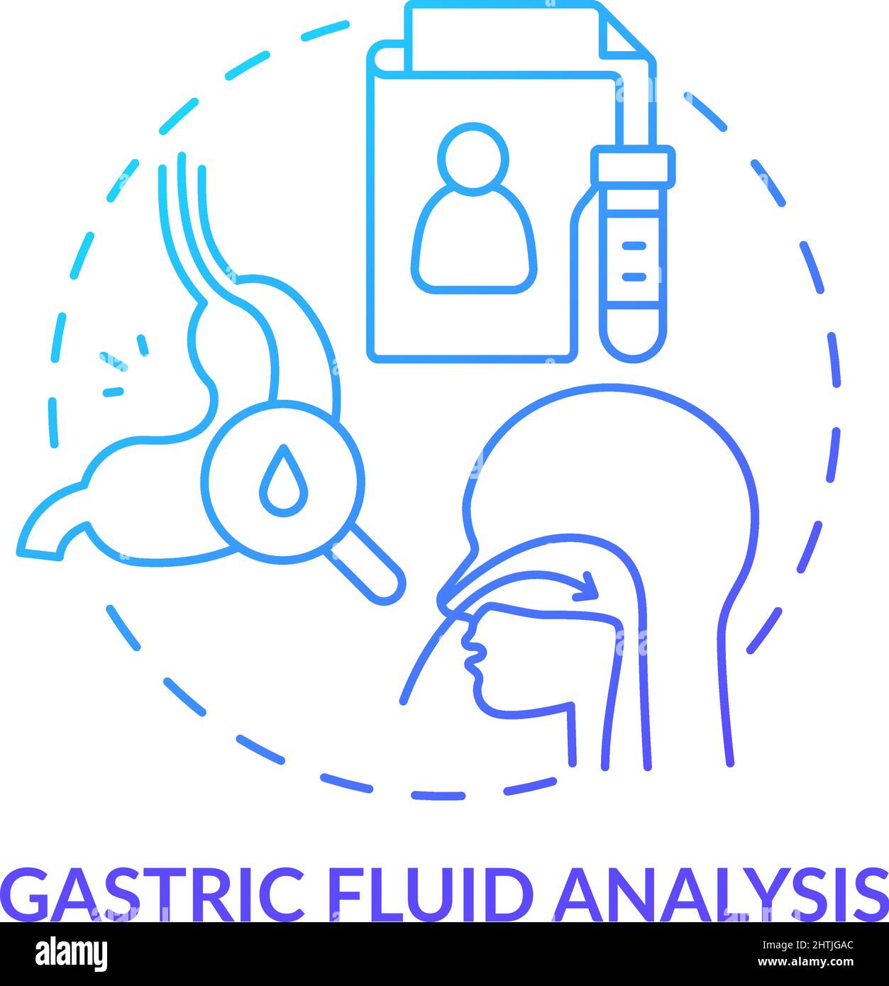 Gastric fluid analysis blue gradient concept icon Stock Vector Image ...