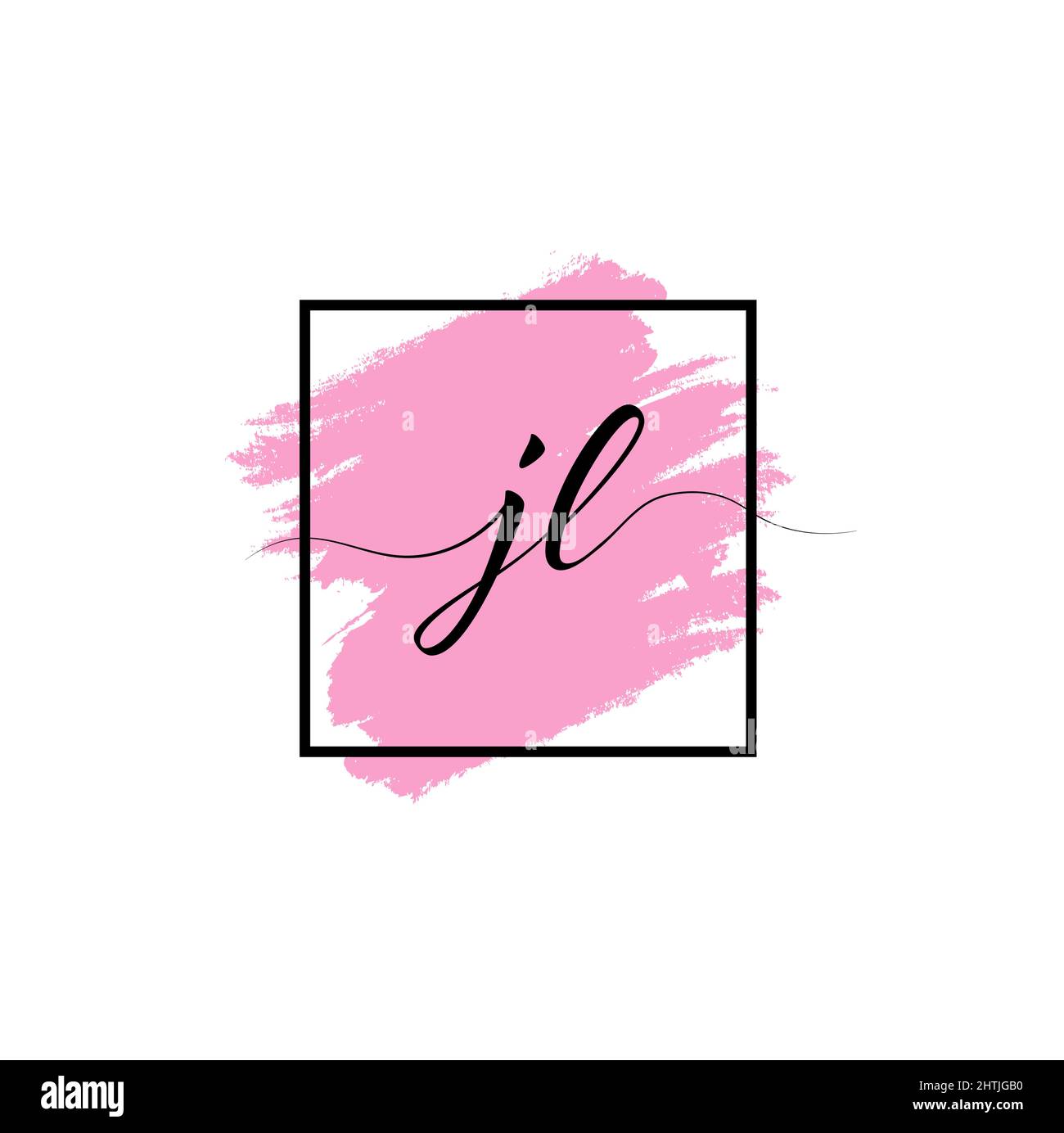 Calligraphic lowercase letters J and L are written in a solid line on a ...