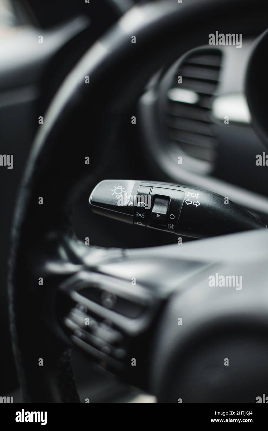 Switch off lights in a car. Car integrated turning indicator Stock ...