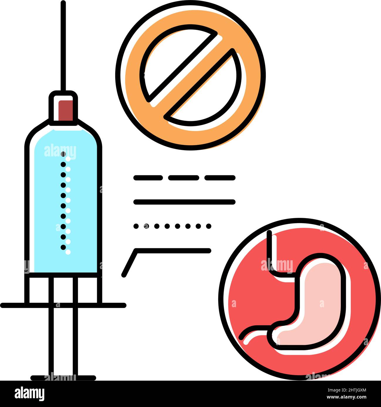 adverse reaction to anesthesia color icon vector illustration Stock ...