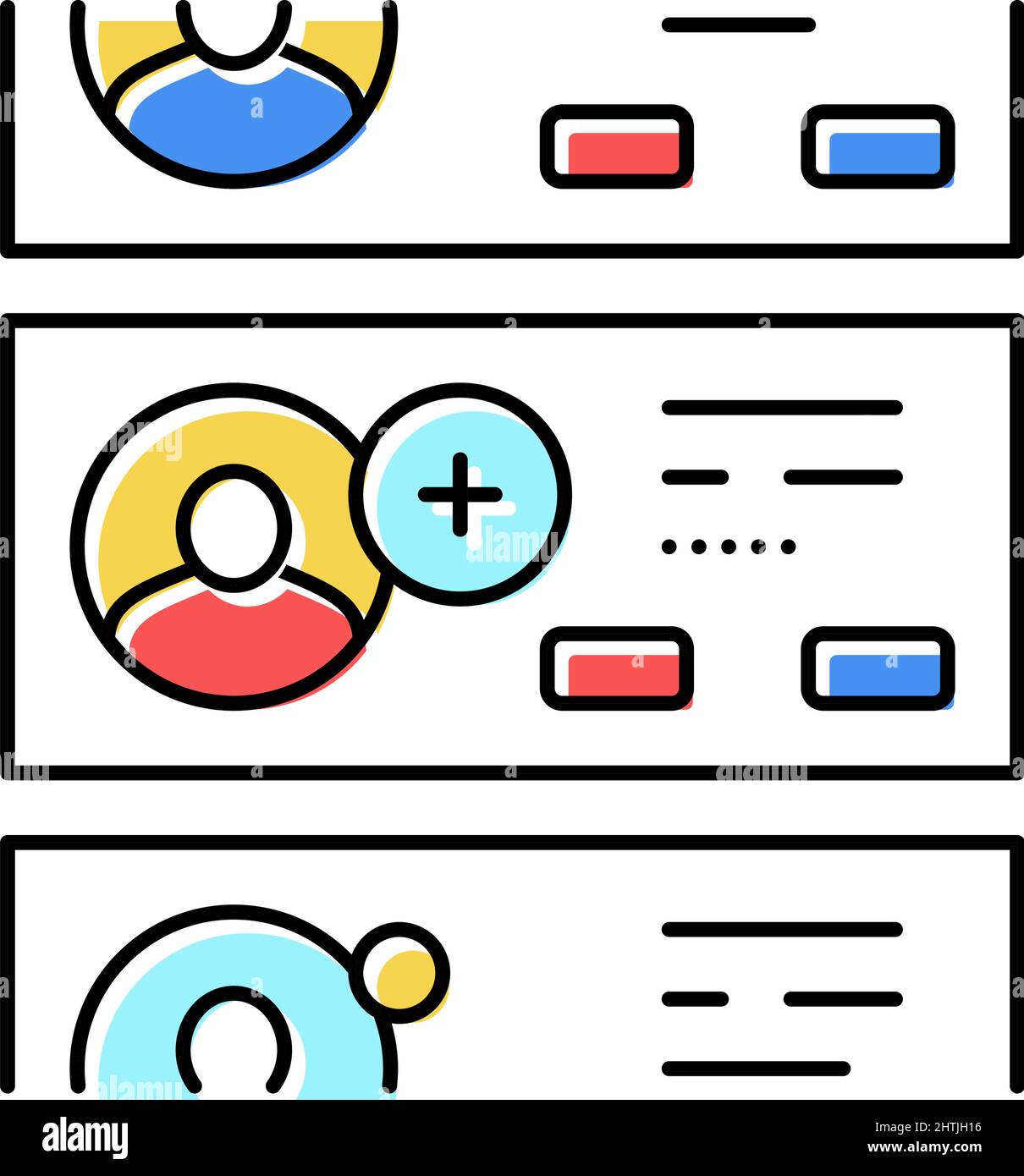 list of prospective friends color icon vector illustration Stock Vector ...