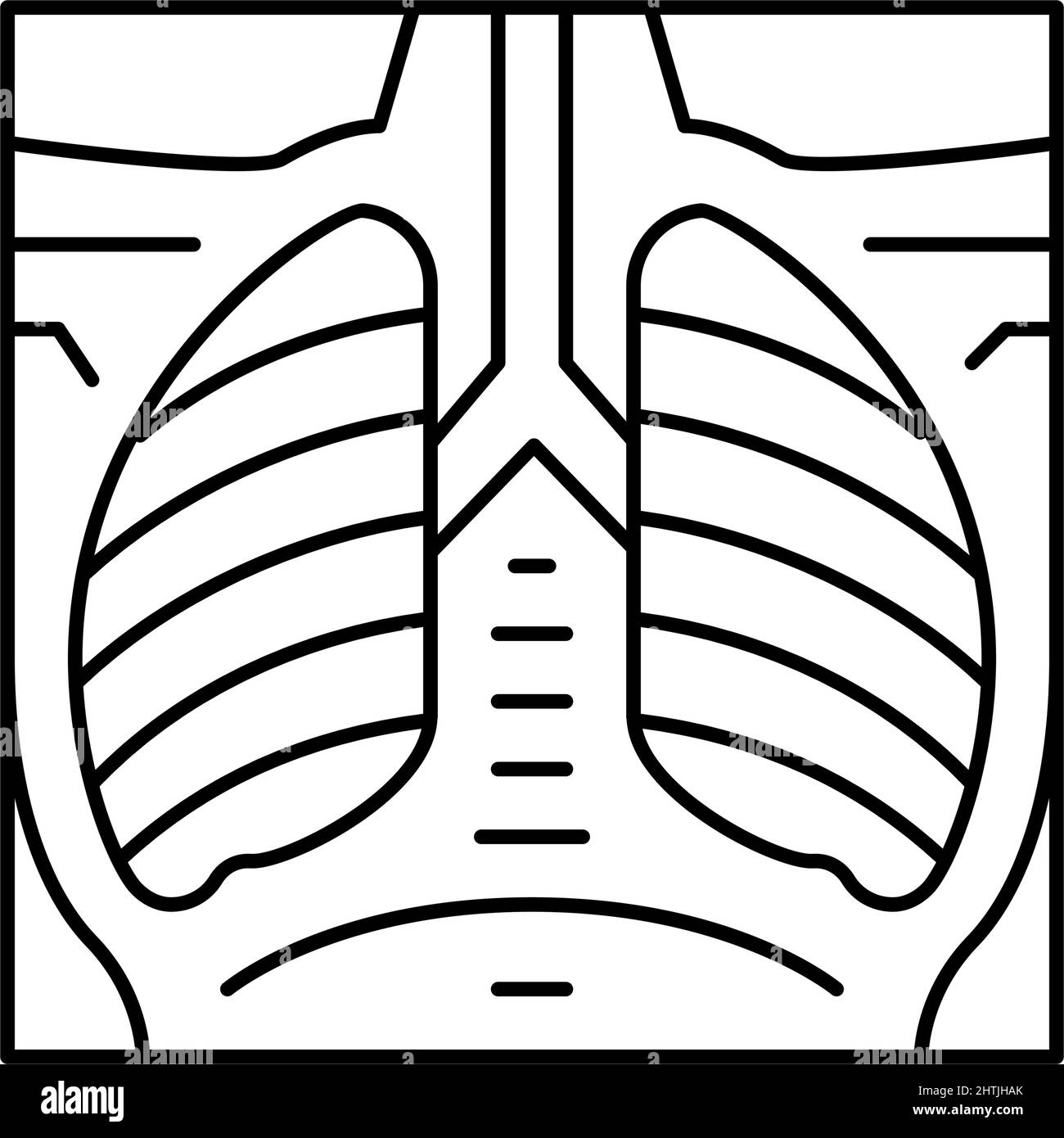 lungs x-ray line icon vector illustration Stock Vector Image & Art - Alamy