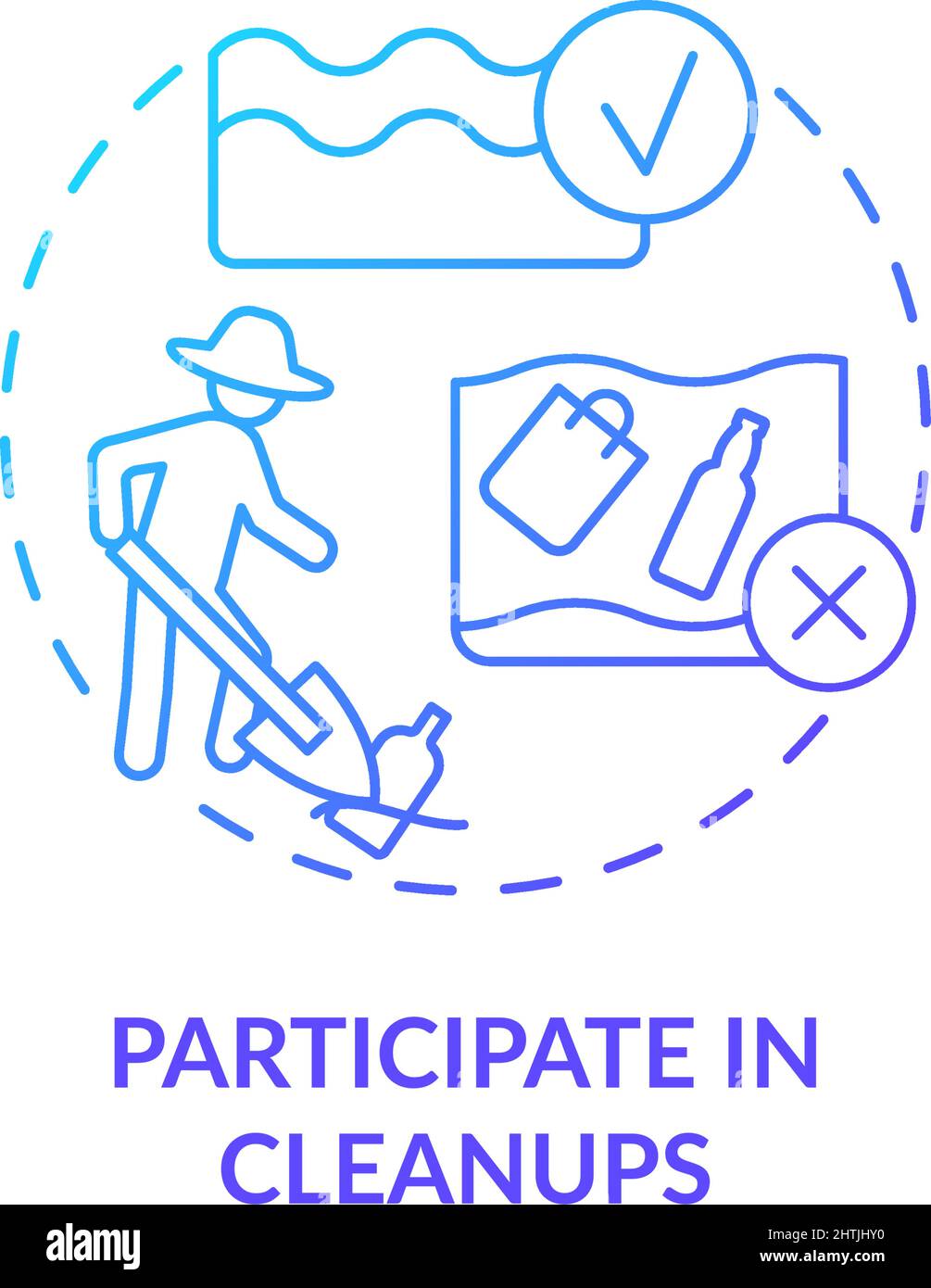 Participate in cleanups blue gradient concept icon Stock Vector Image ...