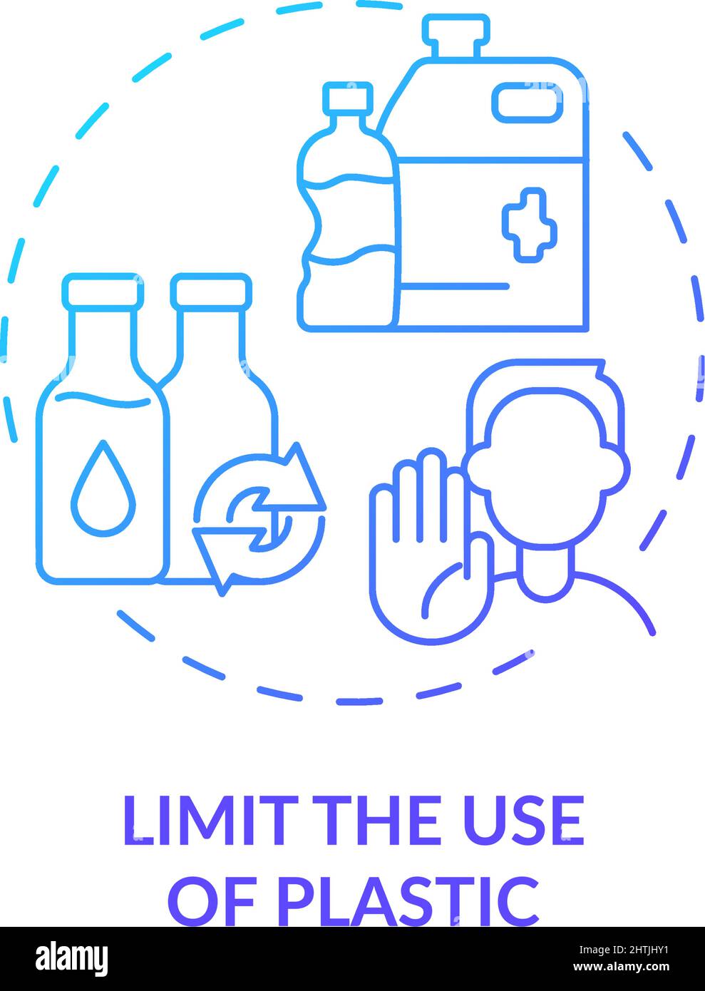 Limit plastic usage blue gradient concept icon Stock Vector Image & Art ...