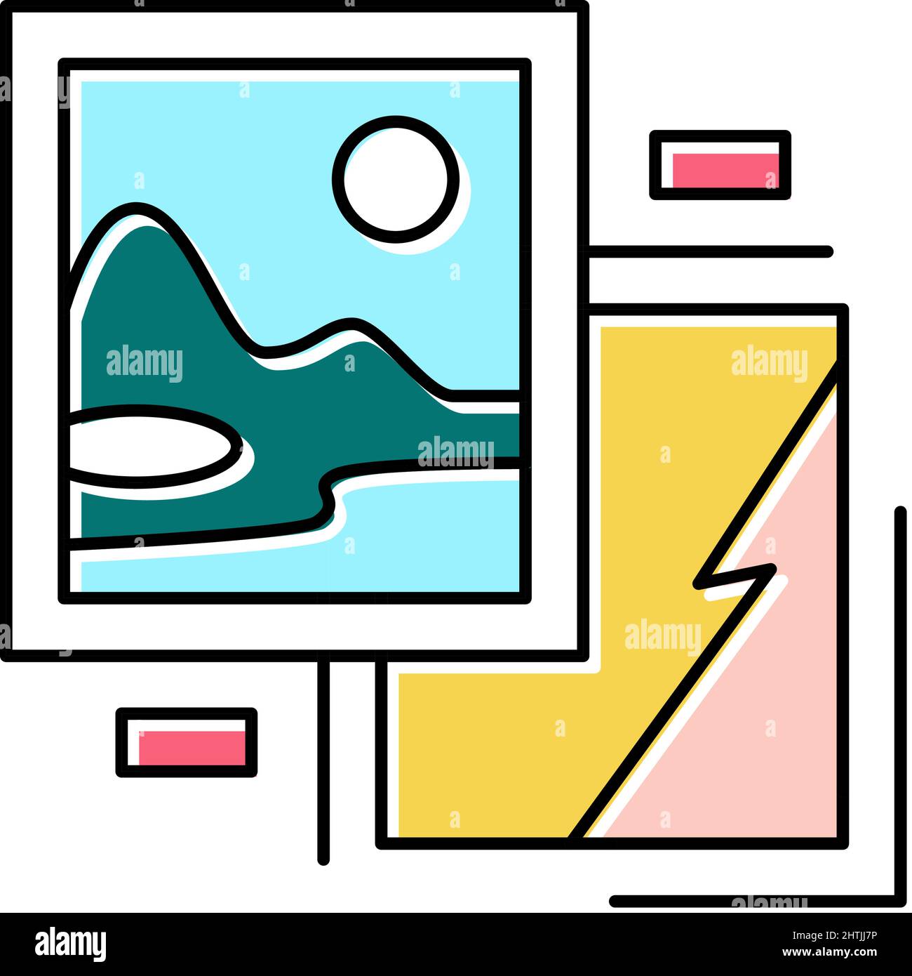 paintings museum exhibit color icon vector illustration Stock Vector ...