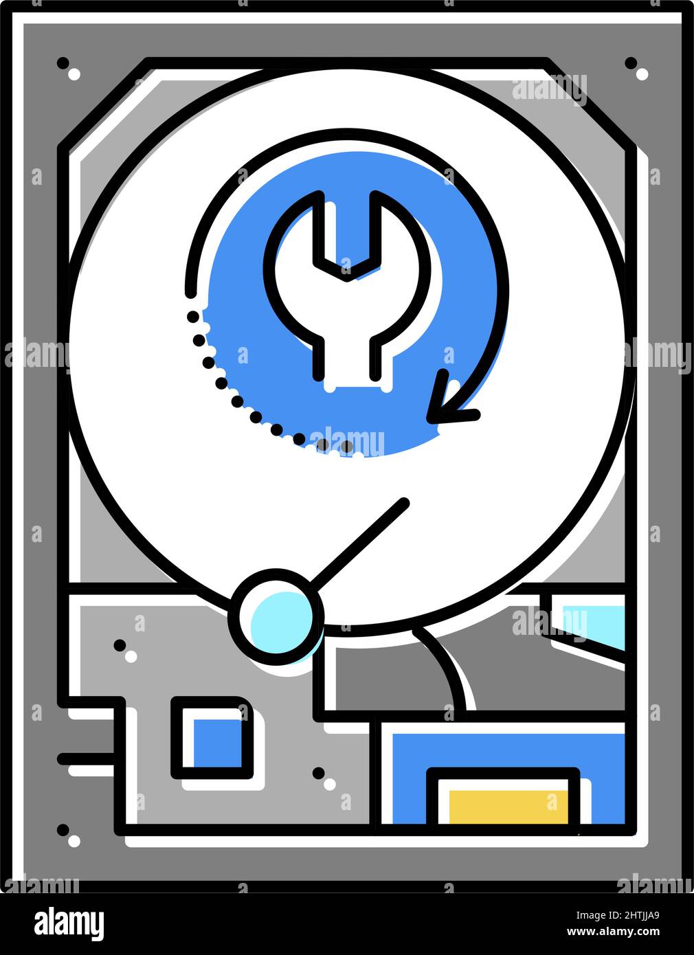hard drive data recovery color icon vector illustration Stock Vector ...
