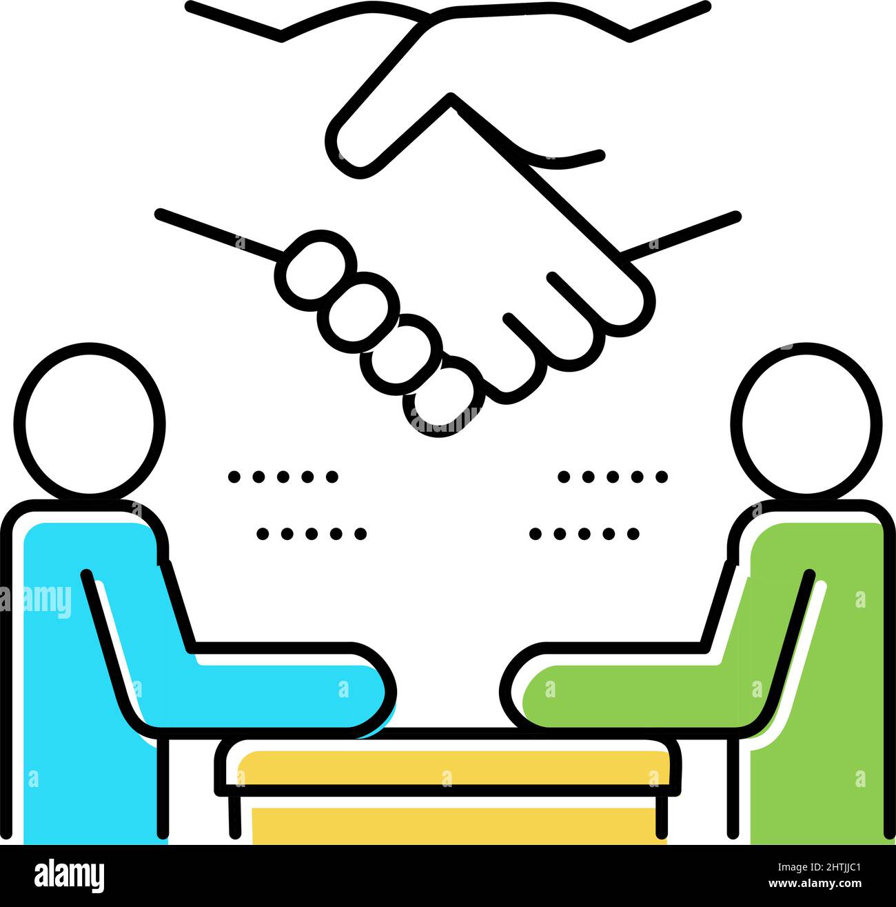 interview handshake color icon vector color illustration Stock Vector ...
