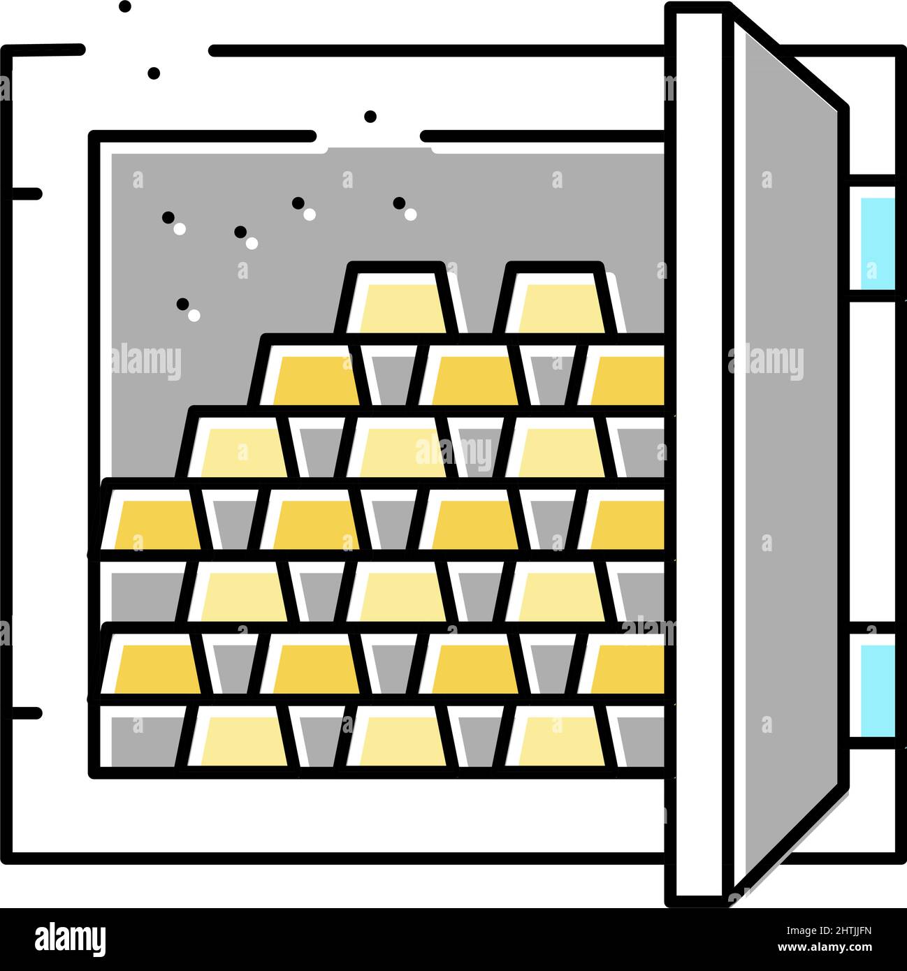 gold in safe for winner in video game color icon vector illustration ...