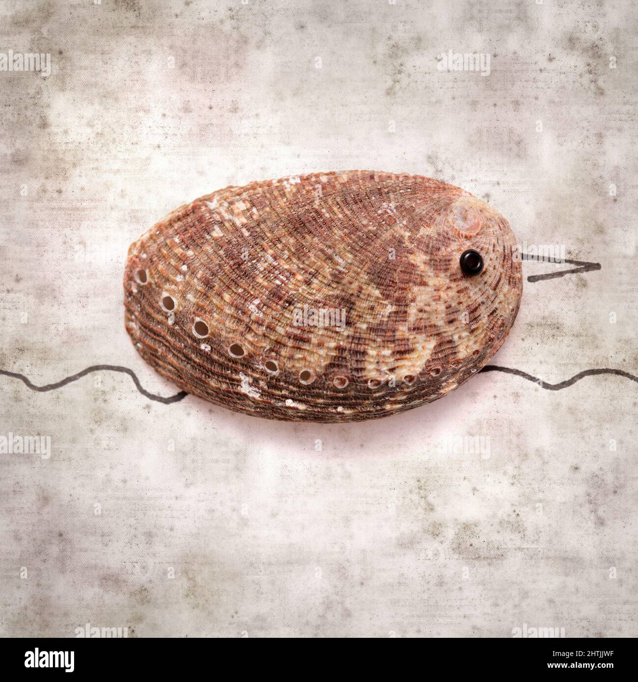 stylish textured old paper background with funny little birds made of a ...