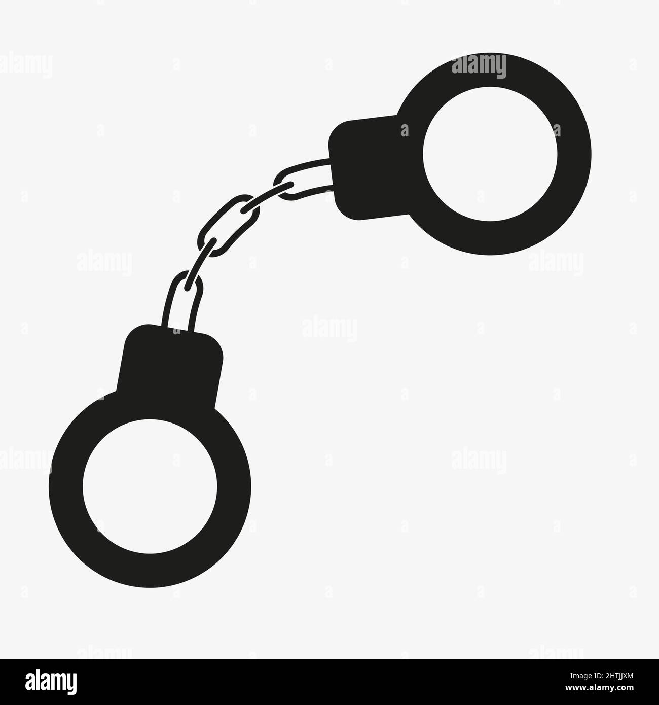 Handcuffs black vector icon on white background Stock Vector Image ...