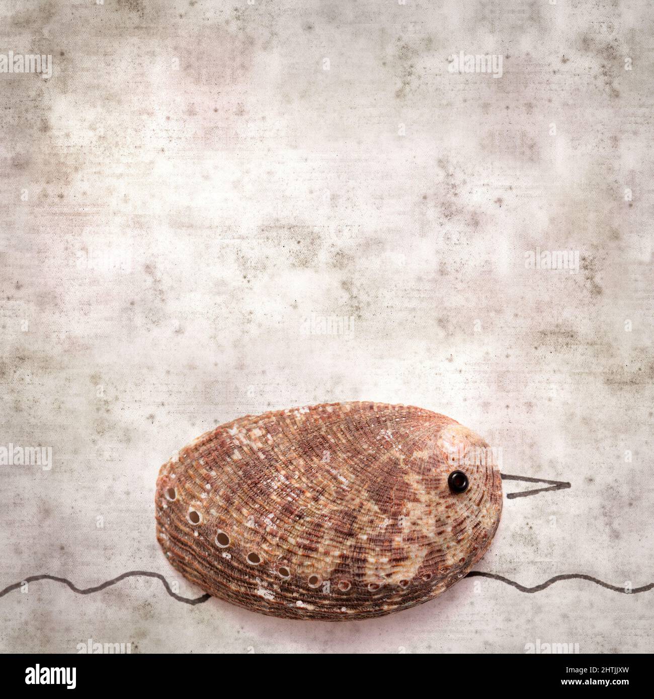 stylish textured old paper background with funny little birds made of a ...