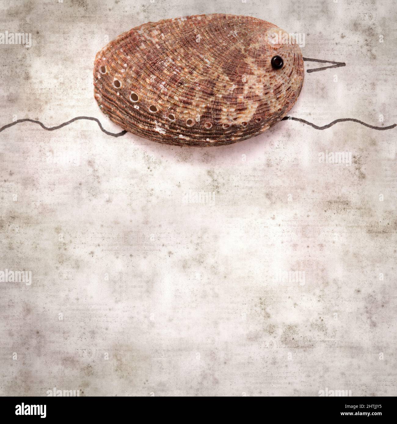 stylish textured old paper background with funny little birds made of a ...