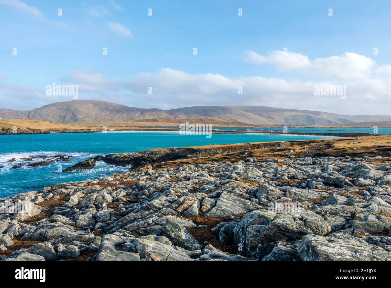Banna Minn Beach and Cliffs on the island of Burra in the Shetland ...