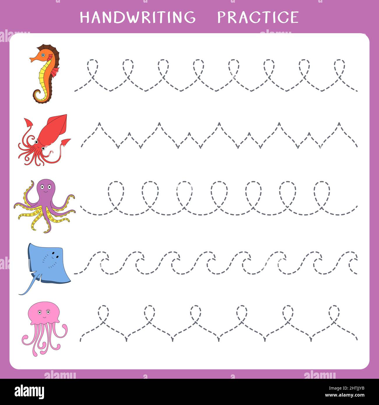 Handwriting practice sheet Stock Photo - Alamy