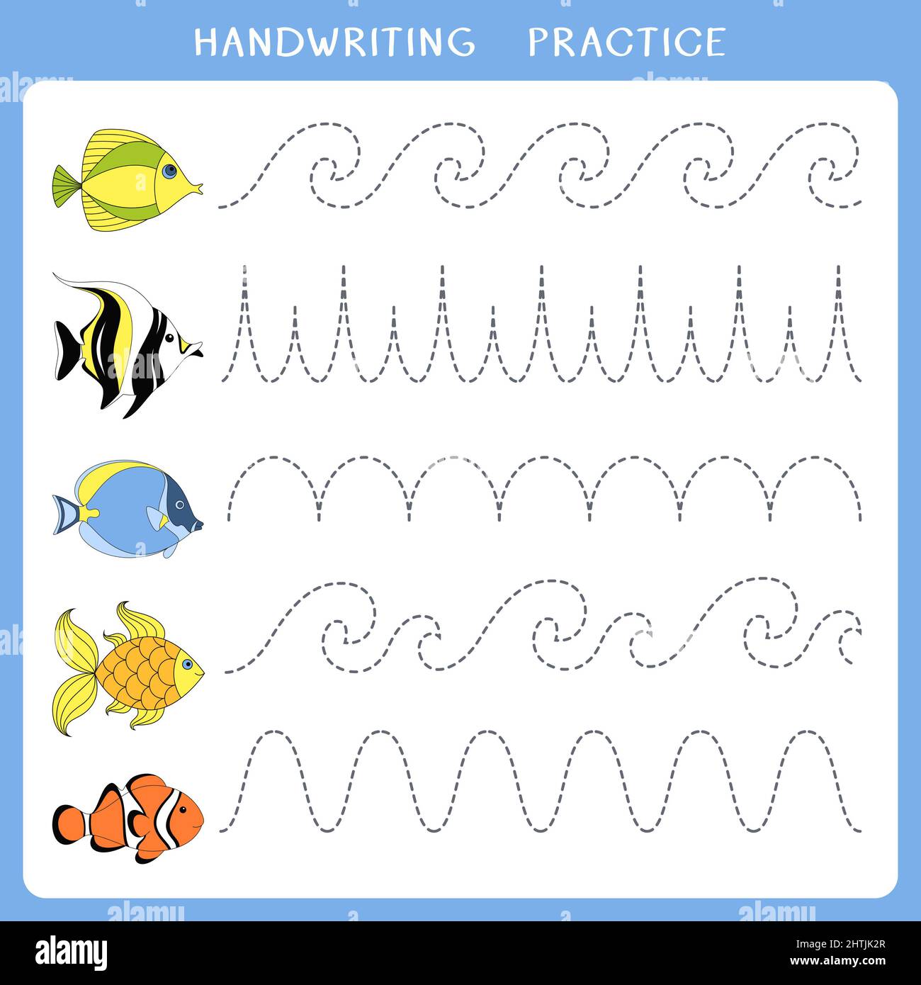Handwriting practice sheet Stock Photo - Alamy