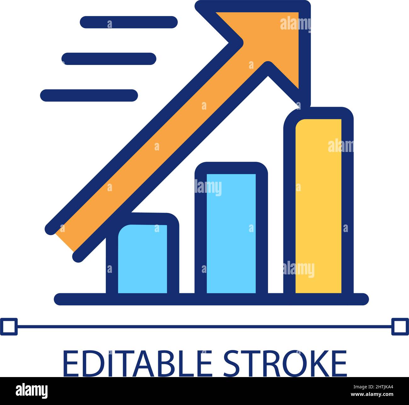 Growing statistics pixel perfect RGB color icon Stock Vector Image ...
