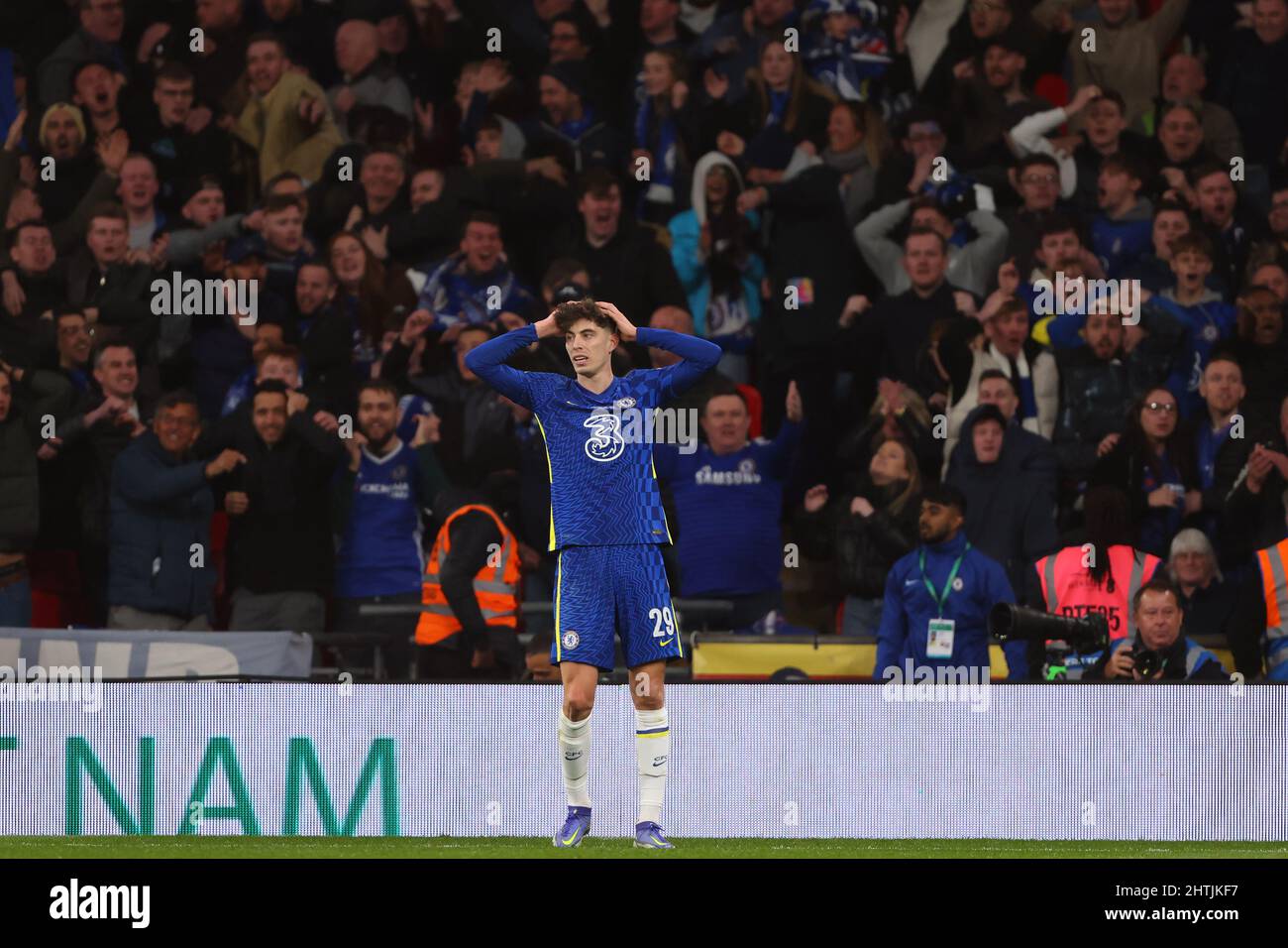 Kai Havertz of Chelsea reacts after his goal is disallowed - Chelsea v ...