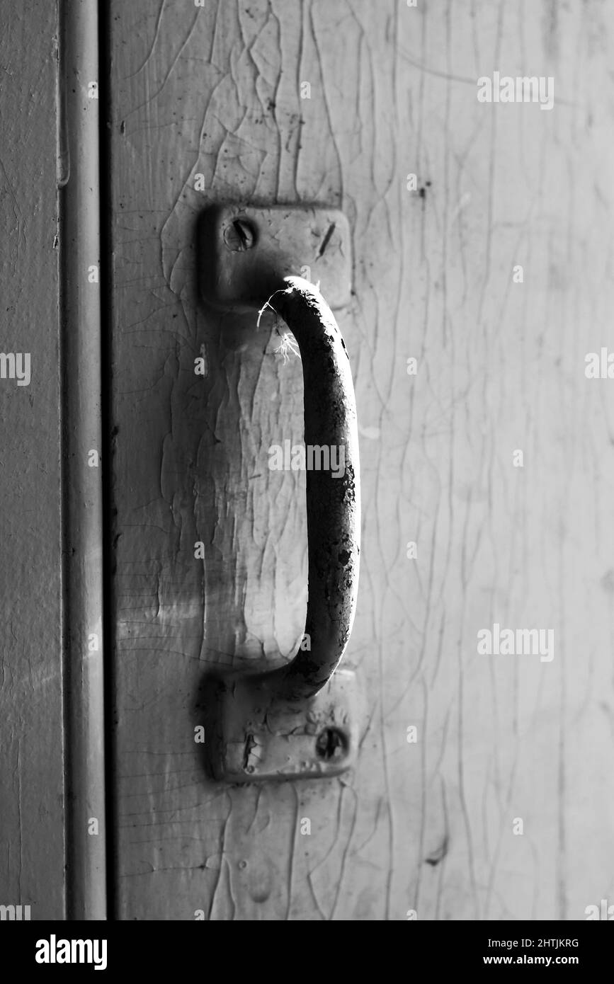 Old door hardware Black and White Stock Photos & Images - Alamy