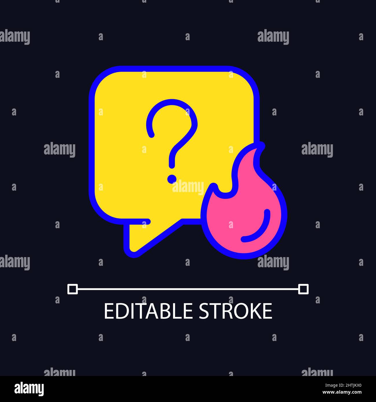 Urgent question RGB color icon for dark theme Stock Vector Image & Art ...