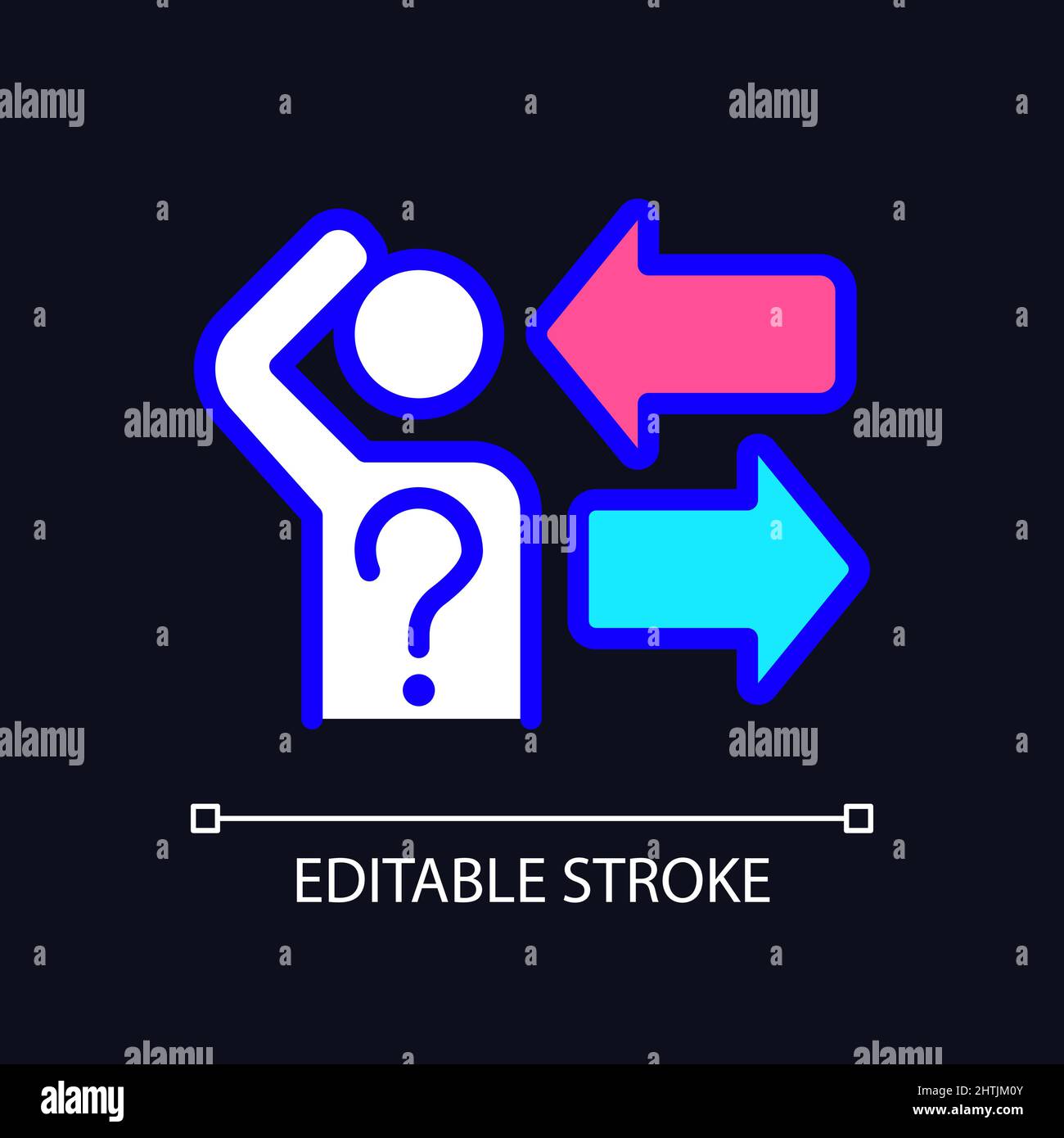 Difficult choice RGB color icon for dark theme Stock Vector Image & Art ...