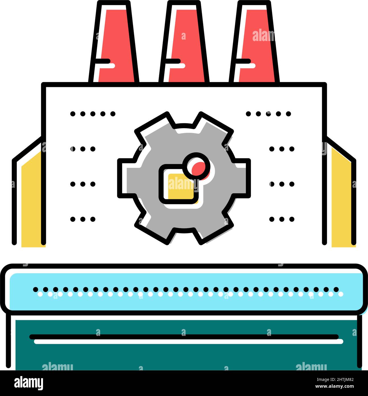 Manufacturing Erp Processing Color Icon Vector Illustration Stock
