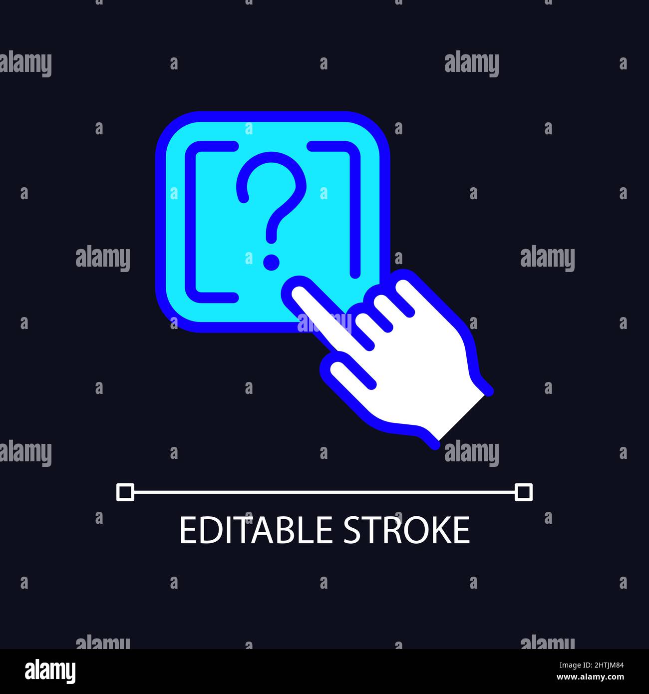 Question button RGB color icon for dark theme Stock Vector Image & Art ...