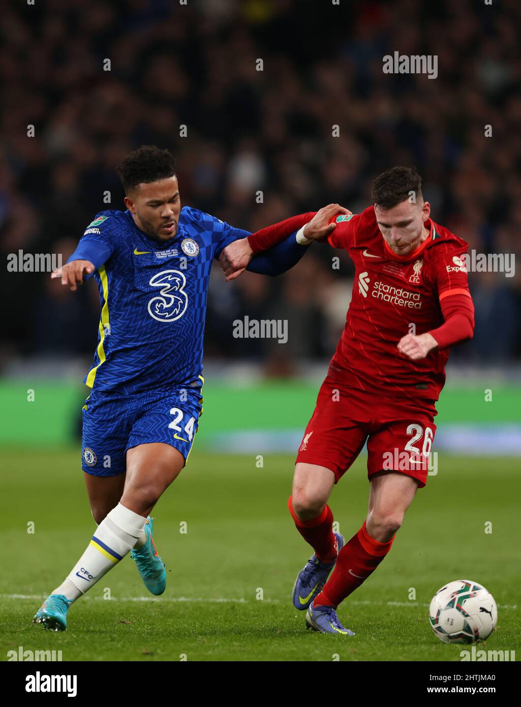 Reece James of Chelsea and Andrew Robertson of Liverpool - Chelsea v ...