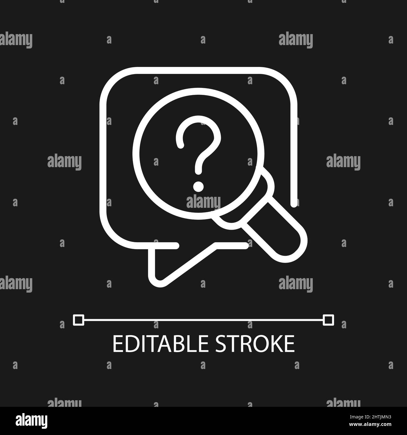 Research question white linear icon for dark theme Stock Vector Image ...