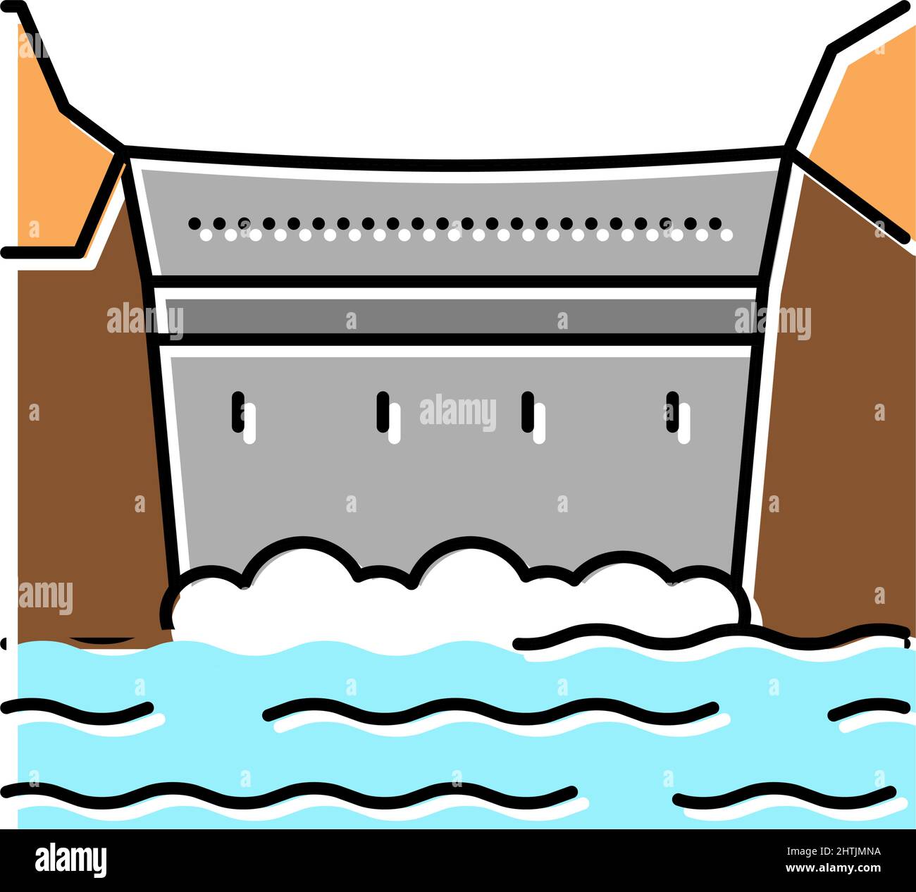 dam concrete color icon vector illustration Stock Vector Image & Art ...