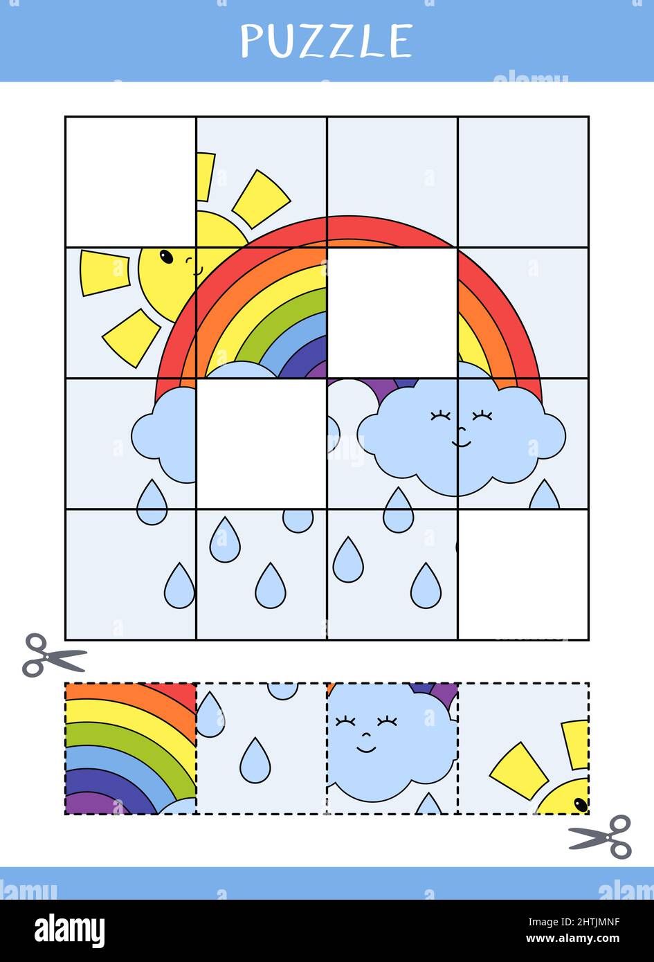 Puzzle for kids. Simple educational game Stock Photo - Alamy