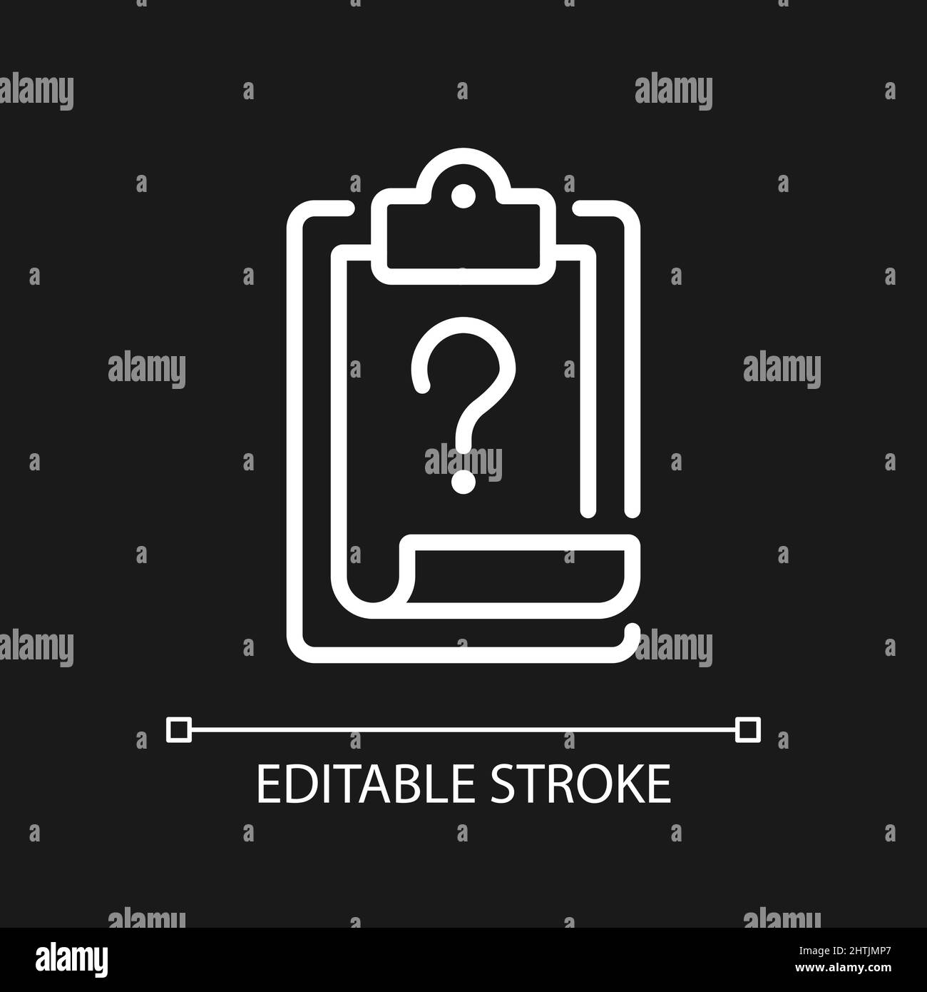 Task question white linear icon for dark theme Stock Vector Image & Art ...