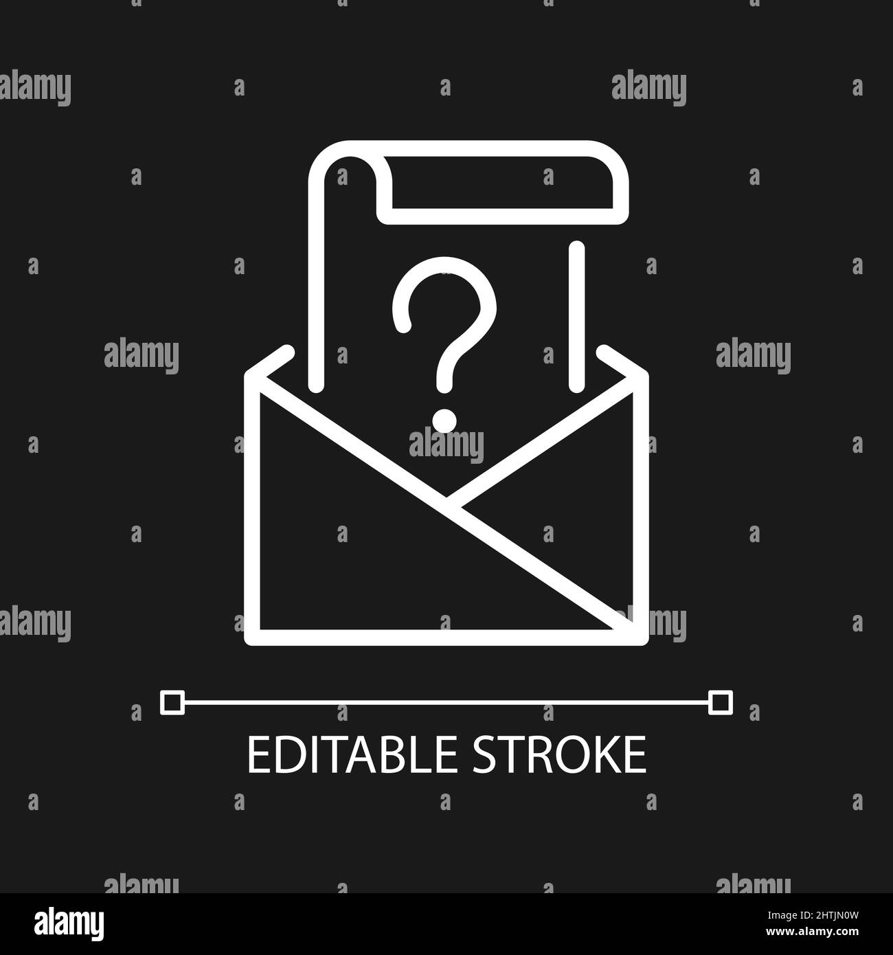 Mail question white linear icon for dark theme Stock Vector Image & Art ...