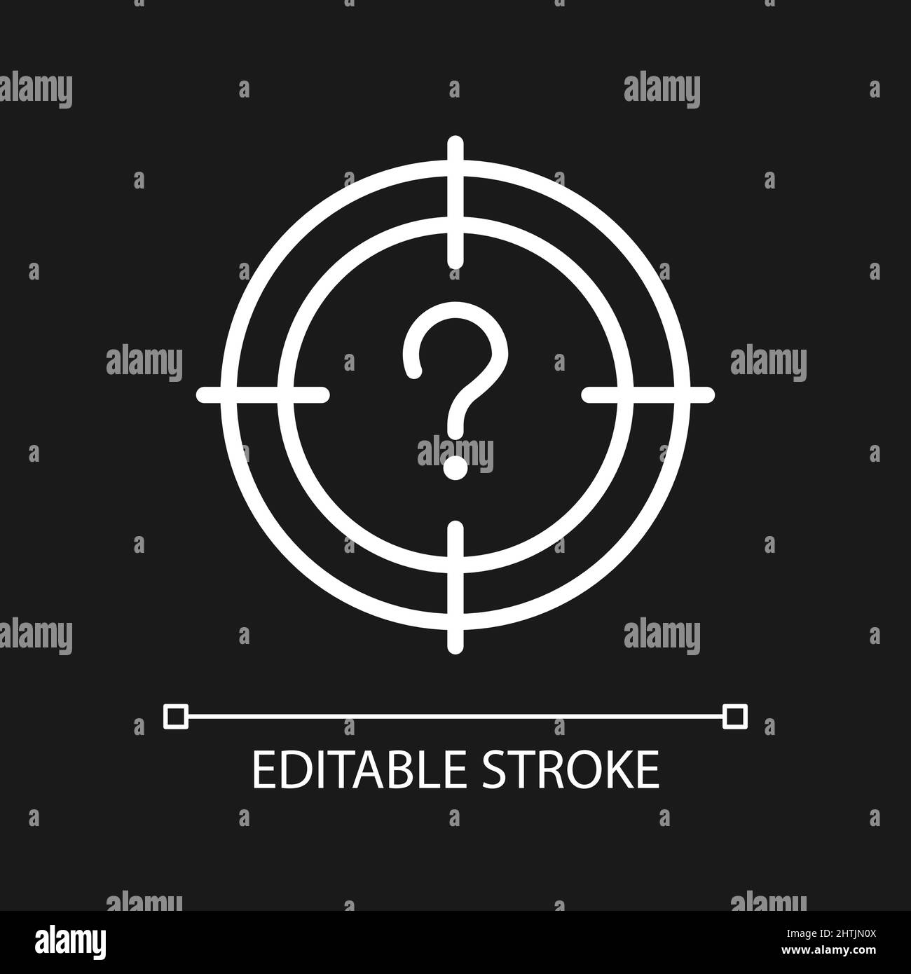 Central question white linear icon for dark theme Stock Vector Image ...