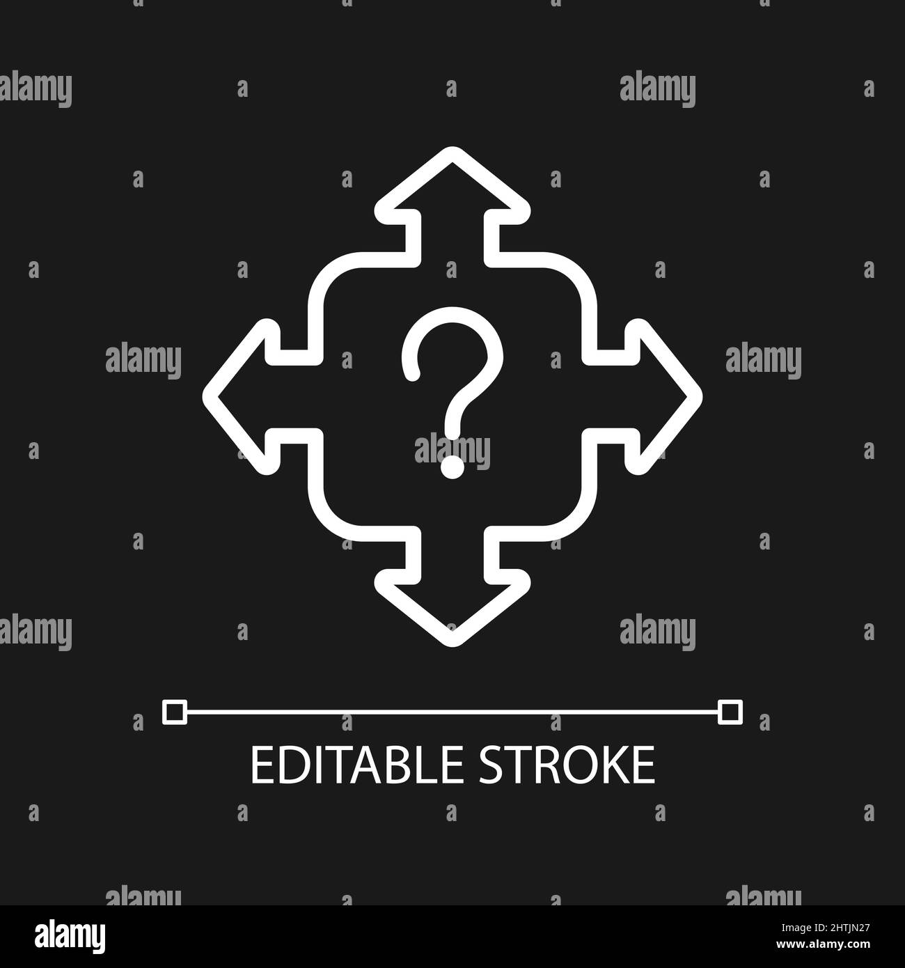 Direction white linear icon for dark theme Stock Vector Image & Art - Alamy