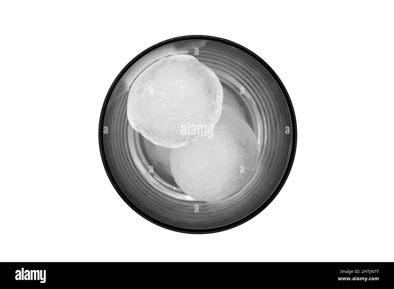 Studio shot of two real ice cubes in a glass viewed from above Stock ...