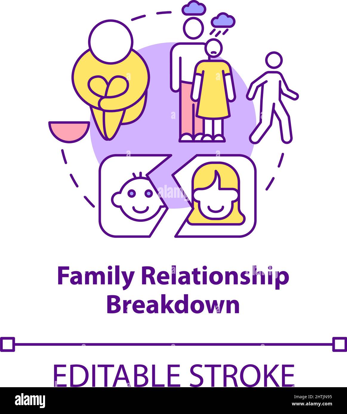 Family relationship breakdown concept icon Stock Vector Image & Art - Alamy