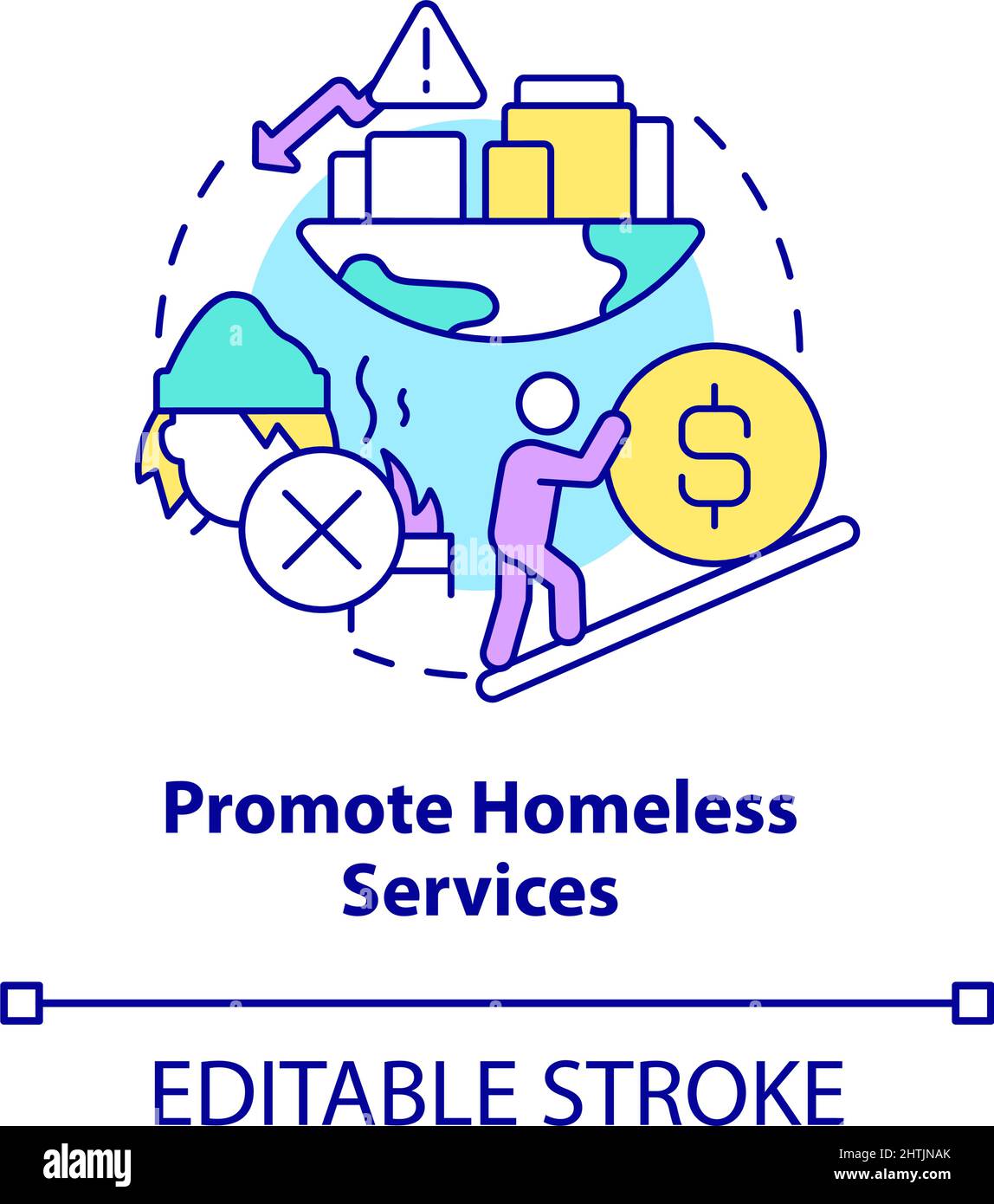 Promote homeless services concept icon Stock Vector Image & Art - Alamy
