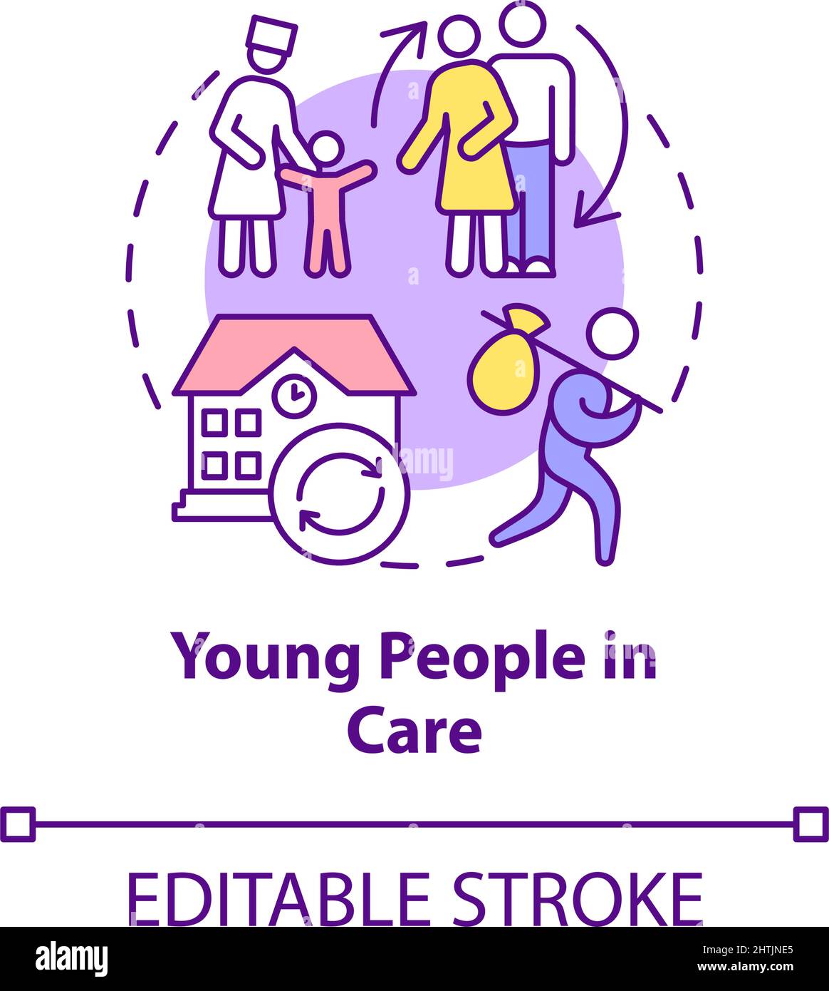 Young people in care concept icon Stock Vector Image & Art - Alamy