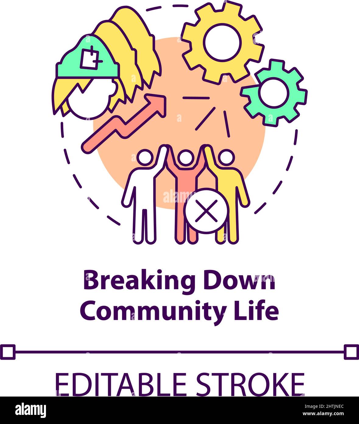 Breaking down community life concept icon Stock Vector Image & Art - Alamy