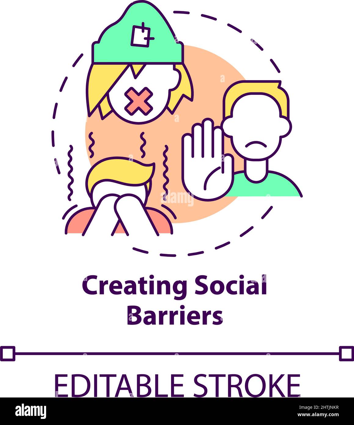 Creating social barriers concept icon Stock Vector Image & Art - Alamy