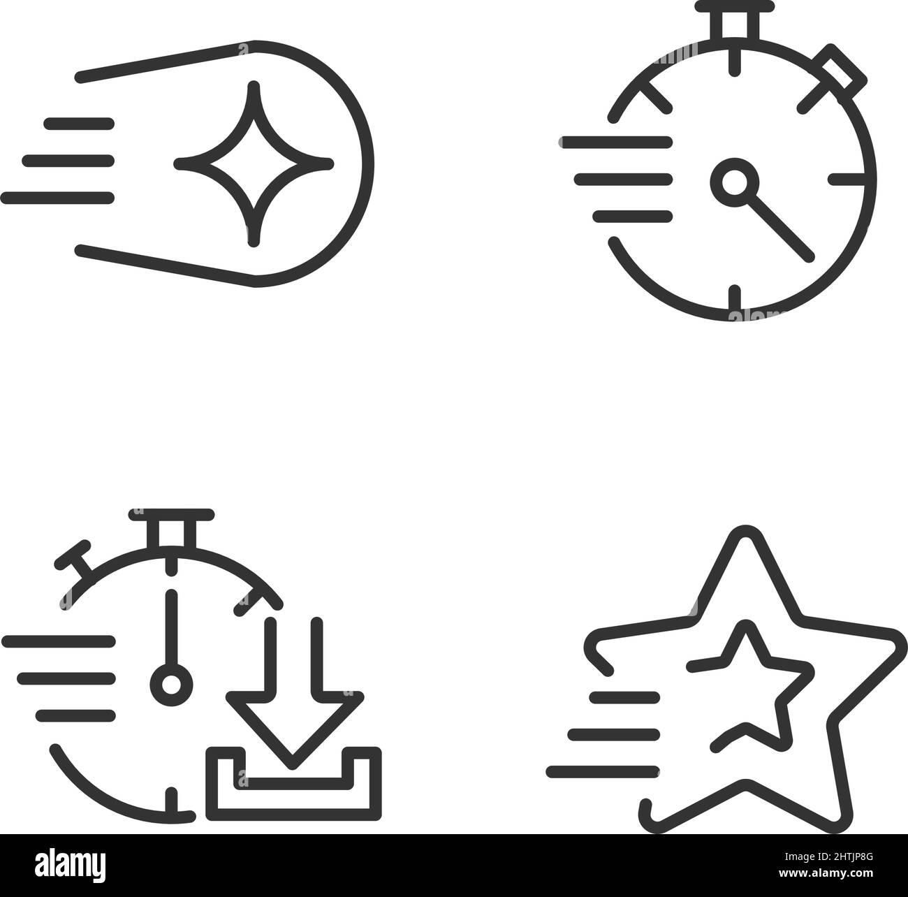 Speed and time pixel perfect linear icons set Stock Vector Image & Art ...